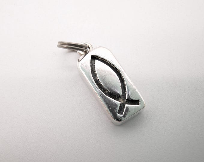 Vintage Sterling Silver Jesus Fish Charm or Pendant - 15mm - Etsy