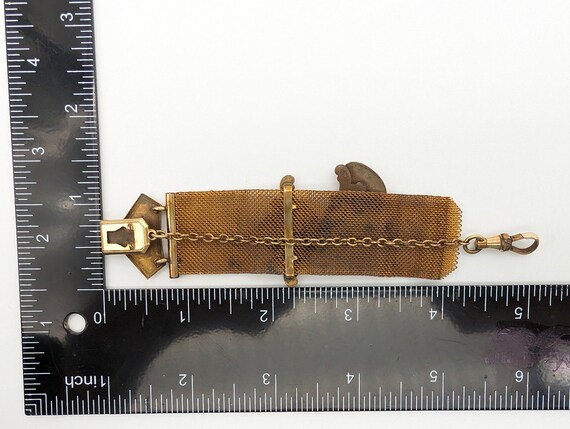 Antique Gold Filled Mesh Watch Pin Badge Engraved Lil… - Gem