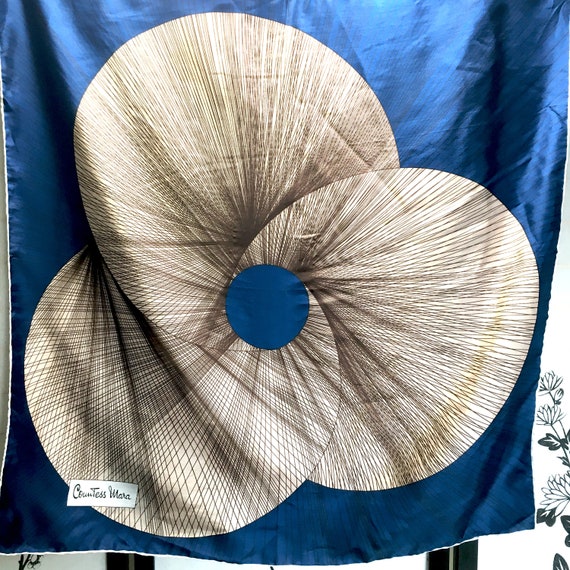 Vintage Countess Mara Blue & Brown Spiral Pattern Sil… - Gem