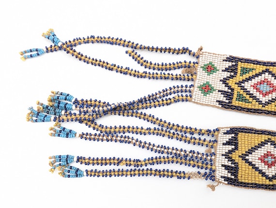 Antique Native American Beaded Wedding Garter - 28" - Gem