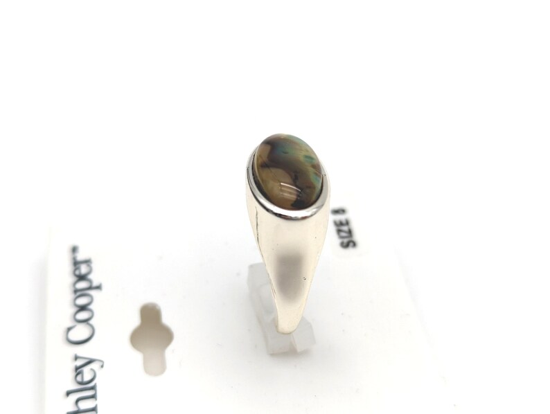 Old Stock Silver Plated Faux Abalone Ring by Ashley Cooper - Size 8 - Etsy