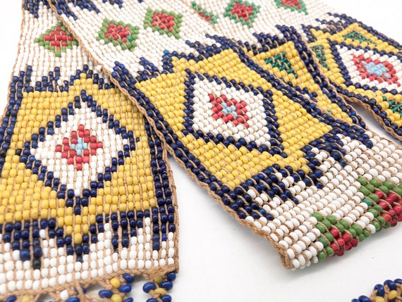 Antique Native American Beaded Wedding Garter - 28" - Gem