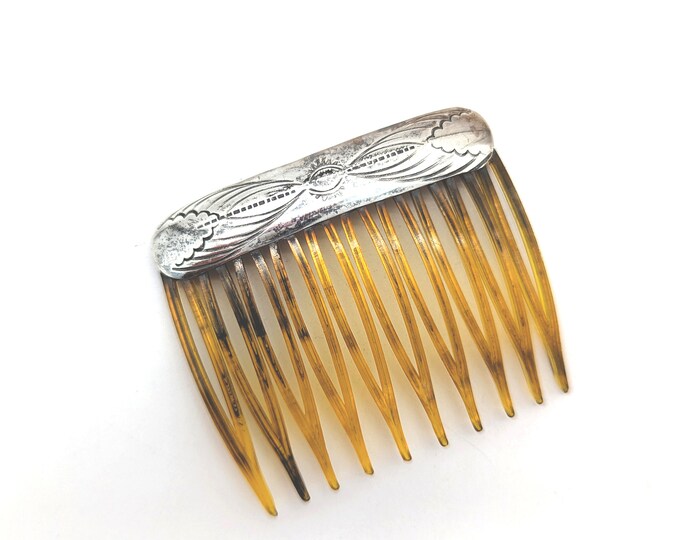 Vintage Sterling Silver Hair Comb - 2" - Etsy