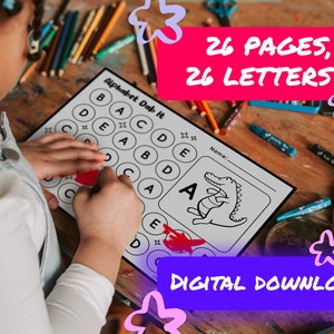 Printable Kids Alphabet Worksheet Coloring Preschool Pages 26 Letters ...