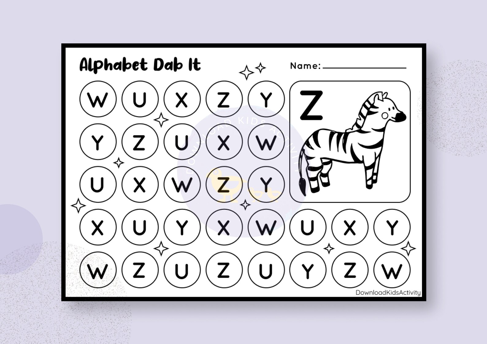 Printable Kids Alphabet Worksheet Coloring Preschool Pages 26 Letters ...