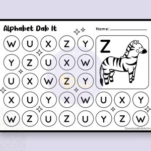 Printable Kids Alphabet Worksheet Coloring Preschool Pages 26 Letters ...