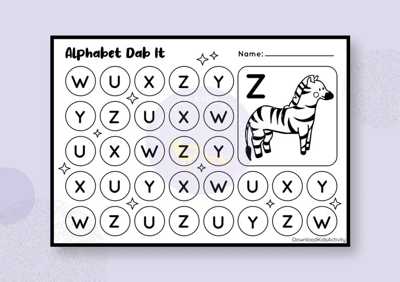 Printable Kids Alphabet Worksheet Coloring Preschool Pages 26 Letters ...