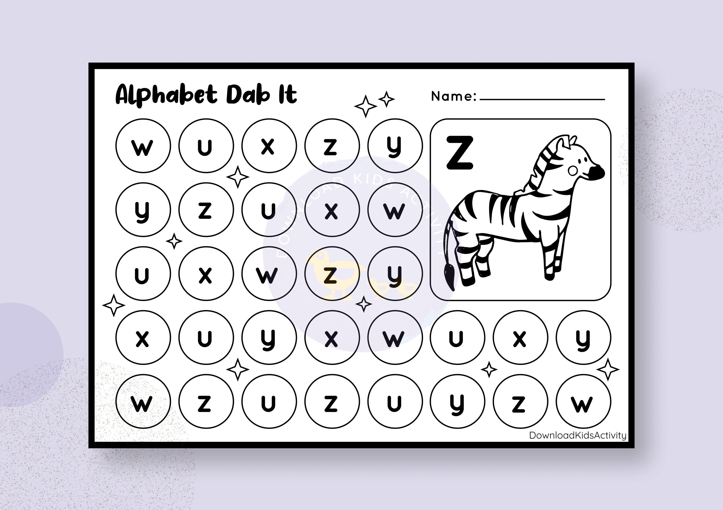 Alphabet Worksheets Printable Kids Coloring A-Z 26 Letters Lowercase ...