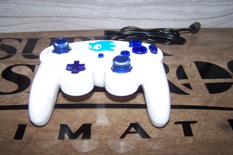 Sonic Themed Modded Gamecube Controller Solid White with | Etsy