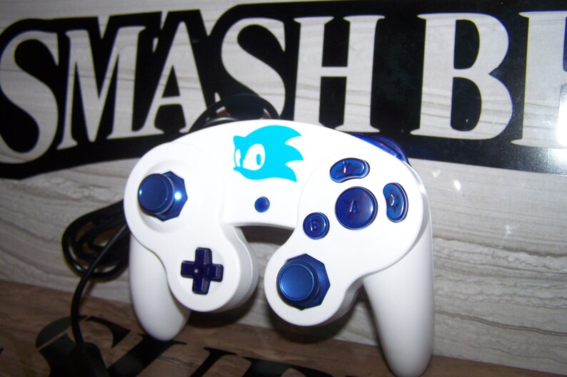 Sonic Themed Modded Gamecube Controller Solid White with | Etsy