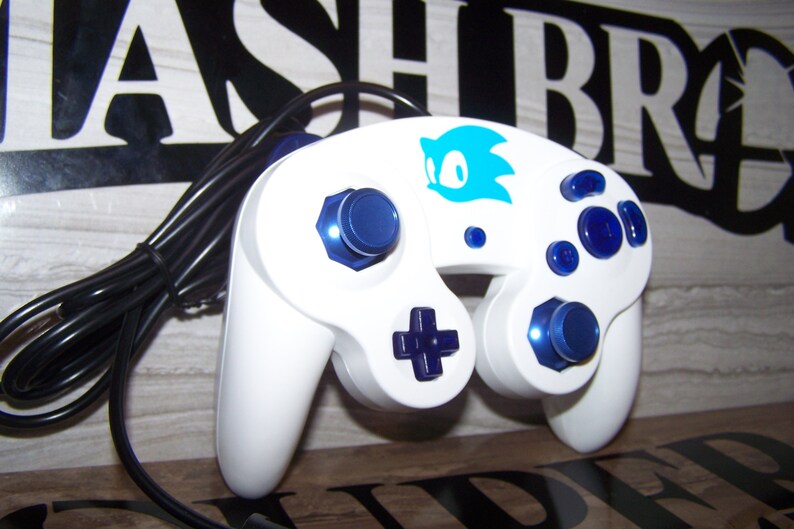 Sonic Themed Modded Gamecube Controller Solid White with | Etsy