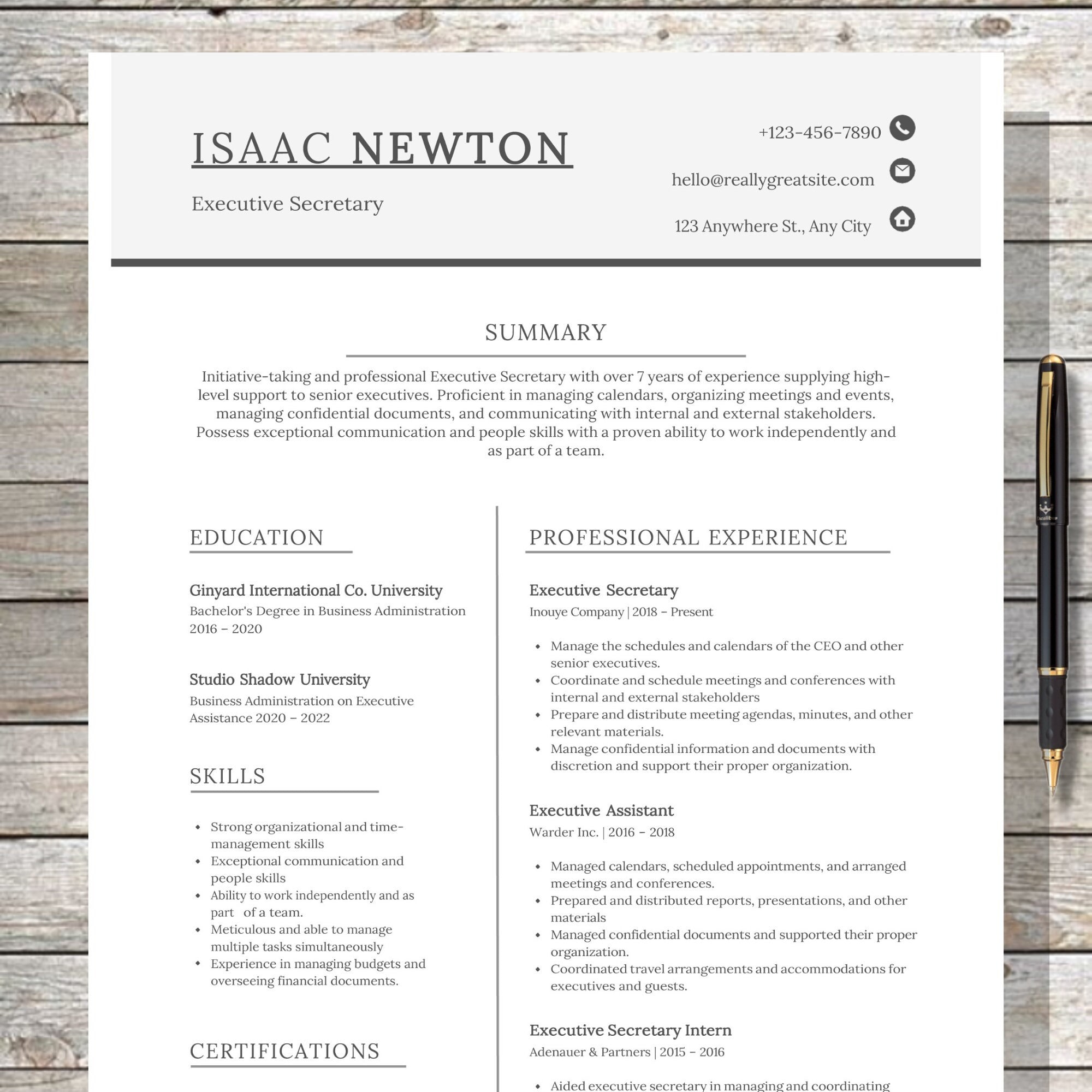 Ats-friendly One Page Resume Template for Professionals US - Etsy