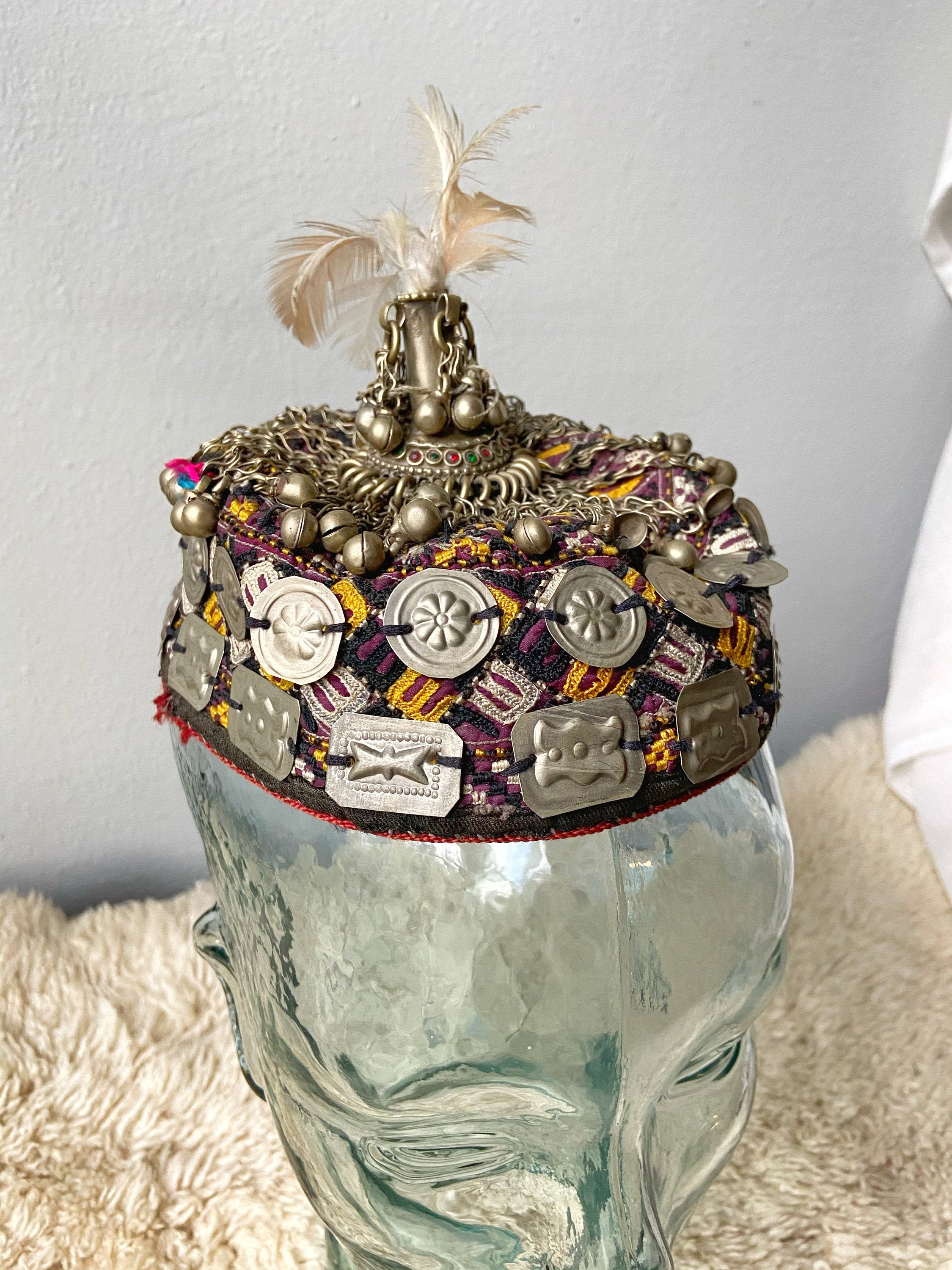 Vintage Tibetan Spirit Hat / Embroidered Beanie Hat With | Etsy