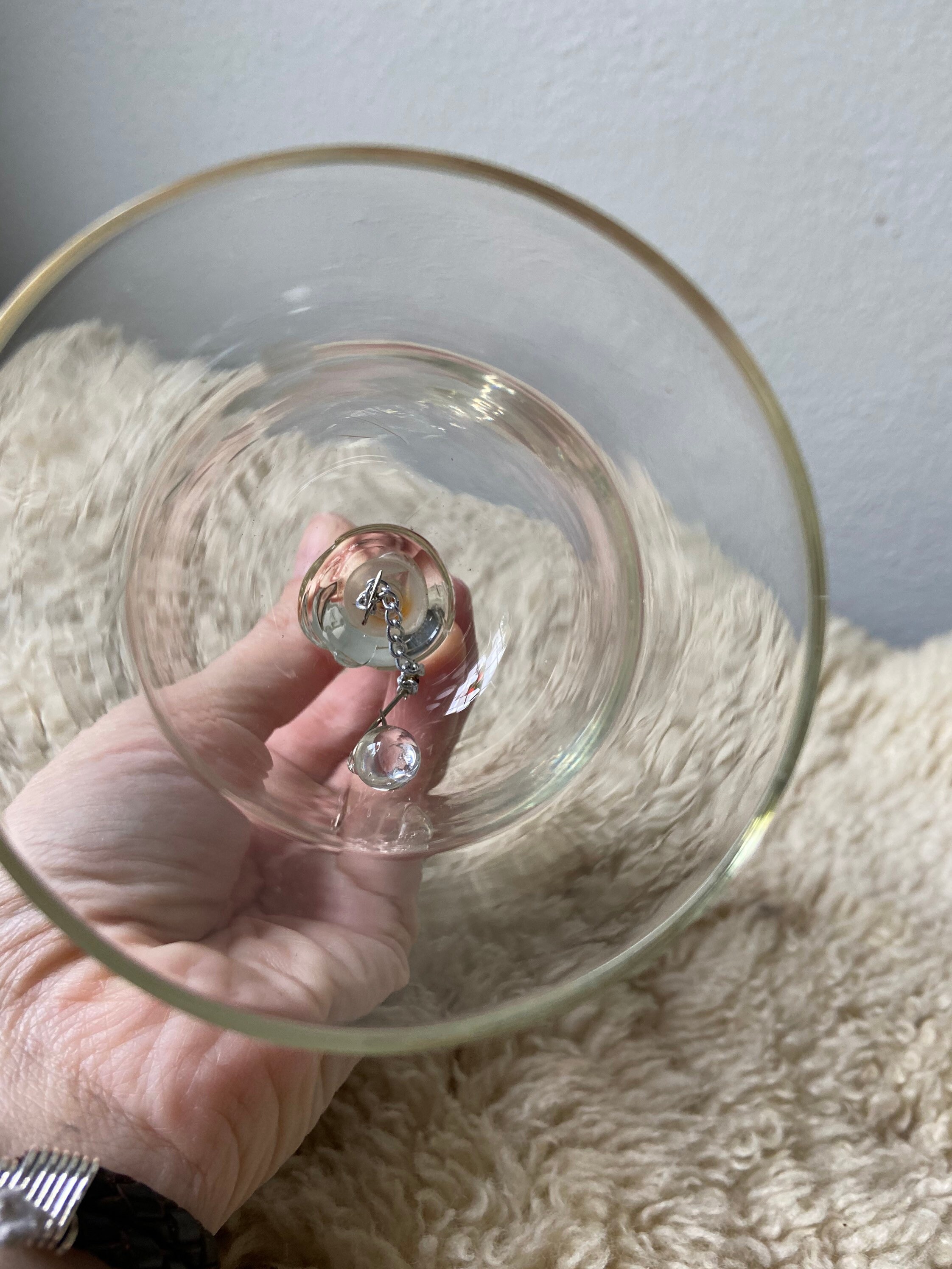 Vintage Clear Etched Glass Hand Bell / Romantic Glass Bell | Etsy