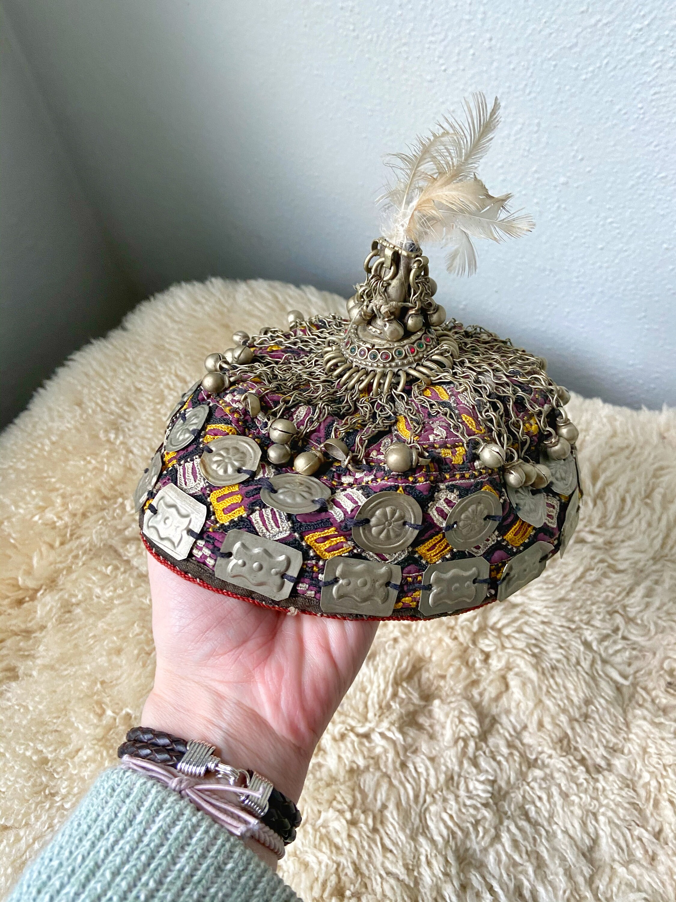 Vintage Tibetan Spirit Hat / Embroidered Beanie Hat With | Etsy