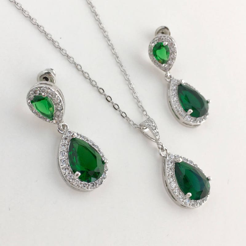 Emerald Wedding Set - Etsy