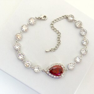 Red Bridal Jewelry Set Ruby Cubic Zirconia Jewelry Set Red Wedding ...