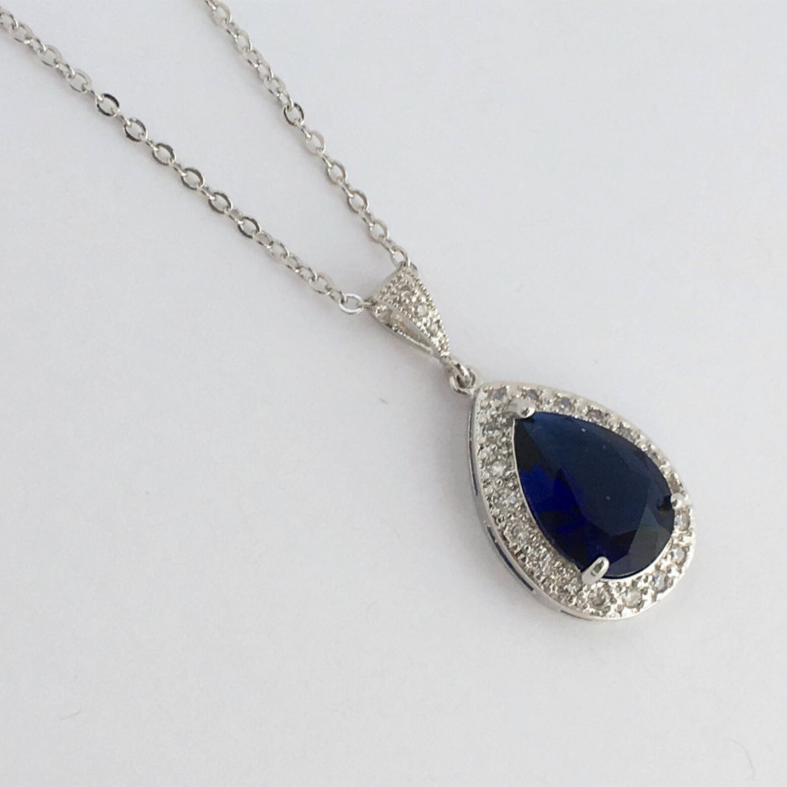 Blue Sapphire Bridal Jewelry Set Wedding Blue Crystal Set Blue Bridal ...