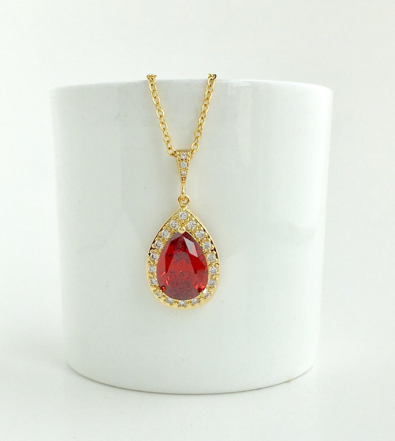 Gold Red Crystal Set Red Cubic Zirconia Set Red Bridal Gold - Etsy