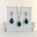 Emerald Green Bridal Set Green Wedding Cubic Zirconia Set Green ...