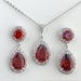 Red Crystal Bridal Set Red Cubic Zirconia Jewelry Set Ruby - Etsy