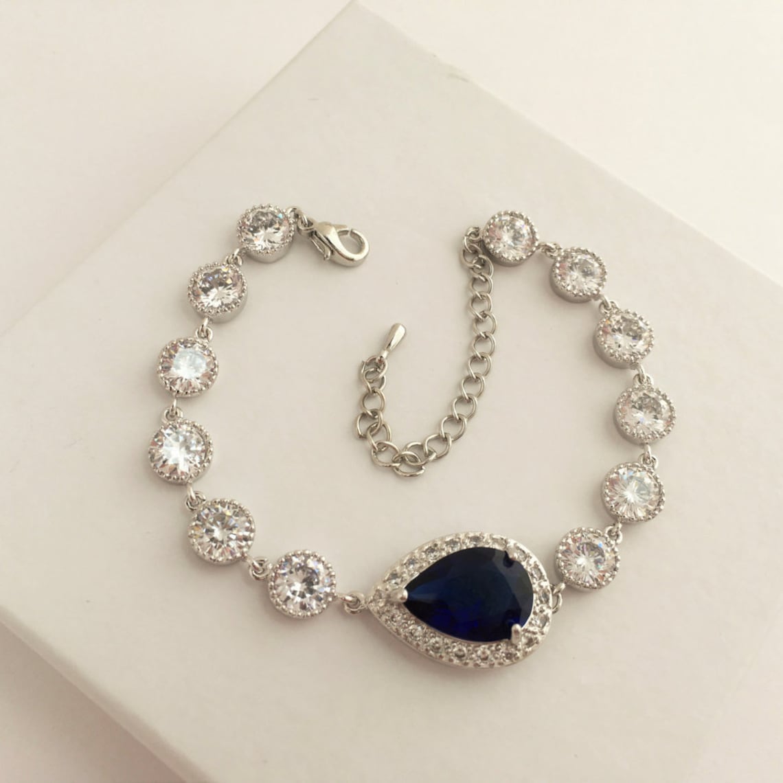 Blue Sapphire Bridal Jewelry Set Wedding Blue Crystal Set Blue Bridal ...