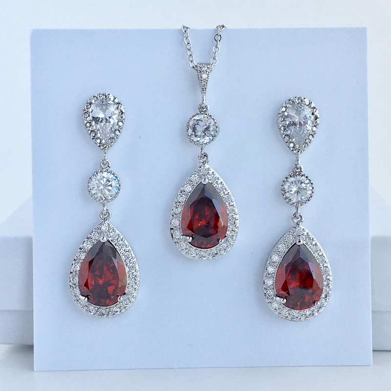 Red Wedding Jewelry - Etsy