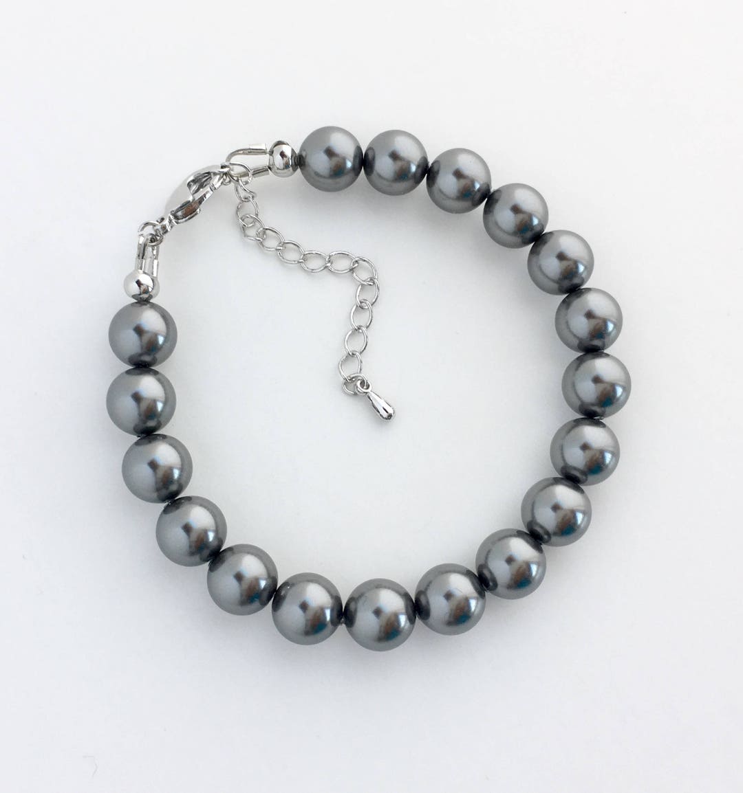 Dark Grey Pearl Bracelet Dark Grey Bridal Pearl Bracelet Dark Grey ...