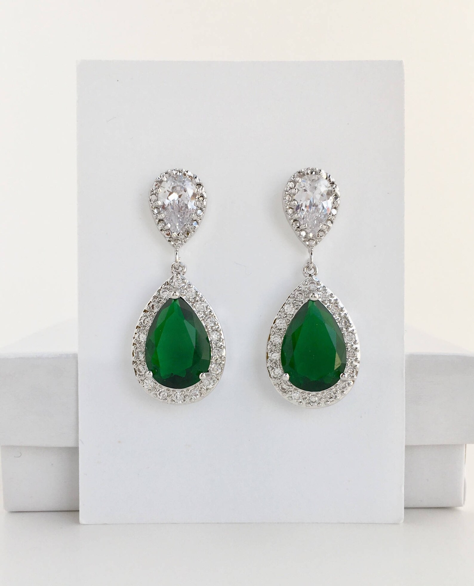 Emerald Green Bridal Set Green Wedding Cubic Zirconia Set Green ...