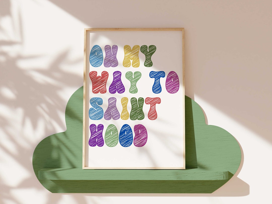 On My Way to Sainthood Printable Scribble Design Catholic Child's Room ...