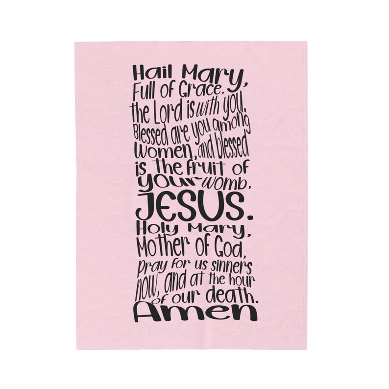 Baby Blanket Hail Mary Prayer Custom Color Velveteen Plush, Catholic ...
