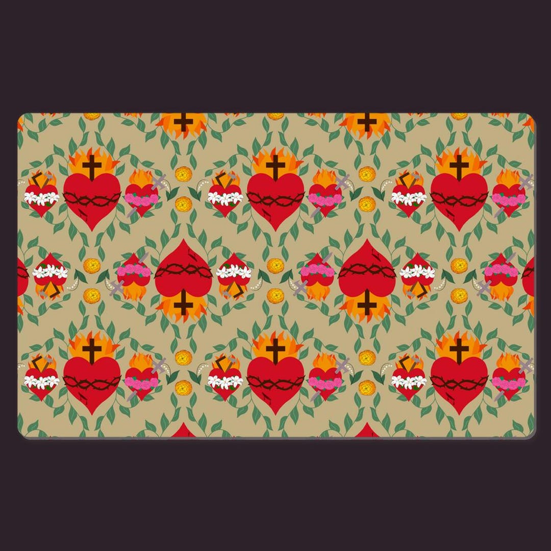 Hearts of the Holy Family Large Desk Mat – Sacred, Immaculate, Chaste ...