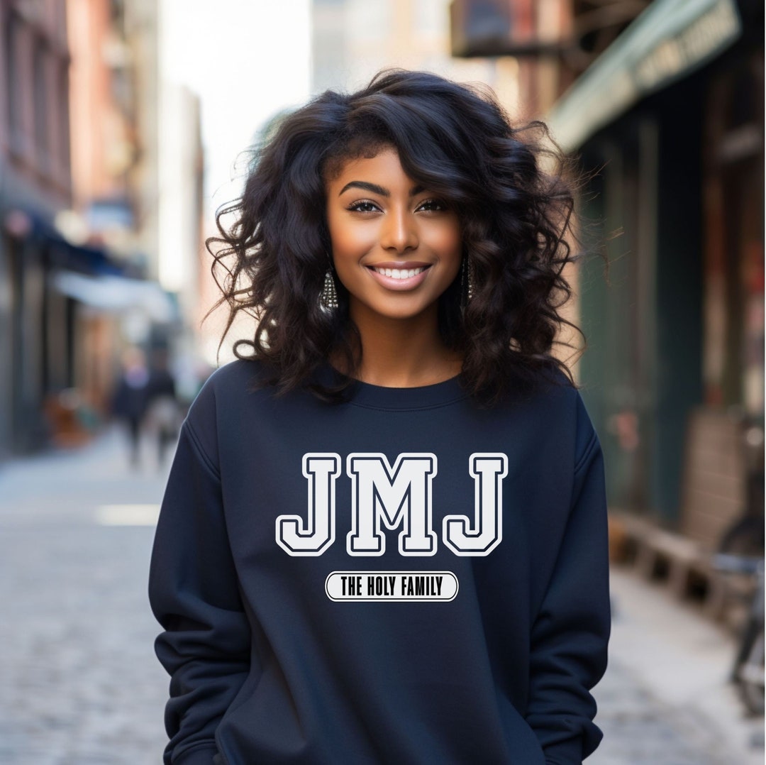 Catholic Unisex JMJ Sweater, Holy Family Cozy Collegiate Sweatshirt ...