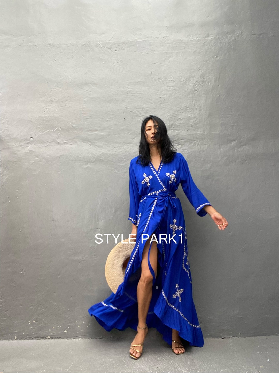 Wqv09/blue Sexy Back Wrap Long Summer Dress,open Back Sexy Dress, Dress ...