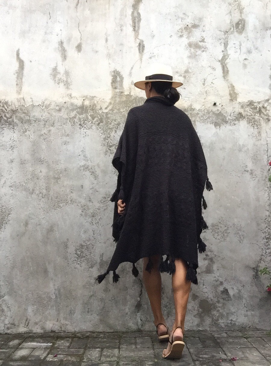 Swl01/sweater Long Tassel Cape, Poncho,shwel,trip,spring,poncho,boho ...