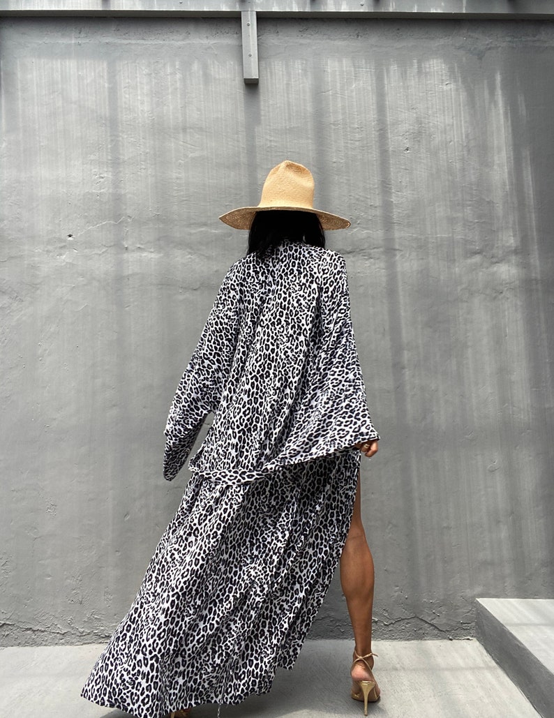 Lkb59/sexy Leopard Oversized Length Long Kimono Robe - Etsy
