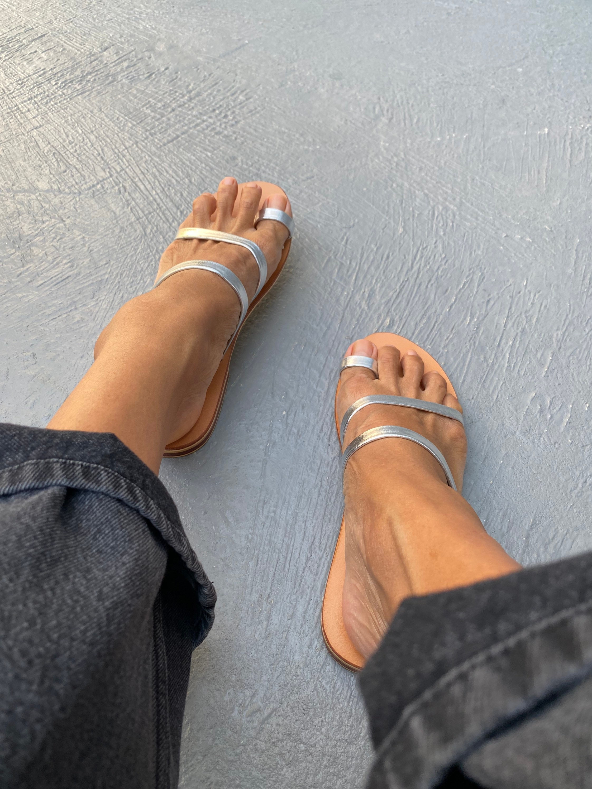 SD17/Sliver Women Toe sandalsSummer Simple sexy | Etsy