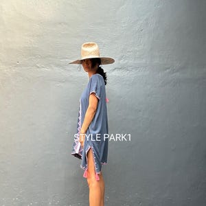 TSP03/ Tassel Mini Kaftan Dress, Summer,gypsy, Hippie, Festival ...