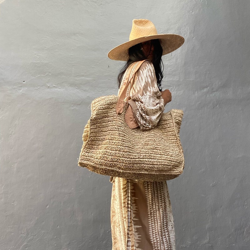 Oversized Straw Beach Bag - Etsy