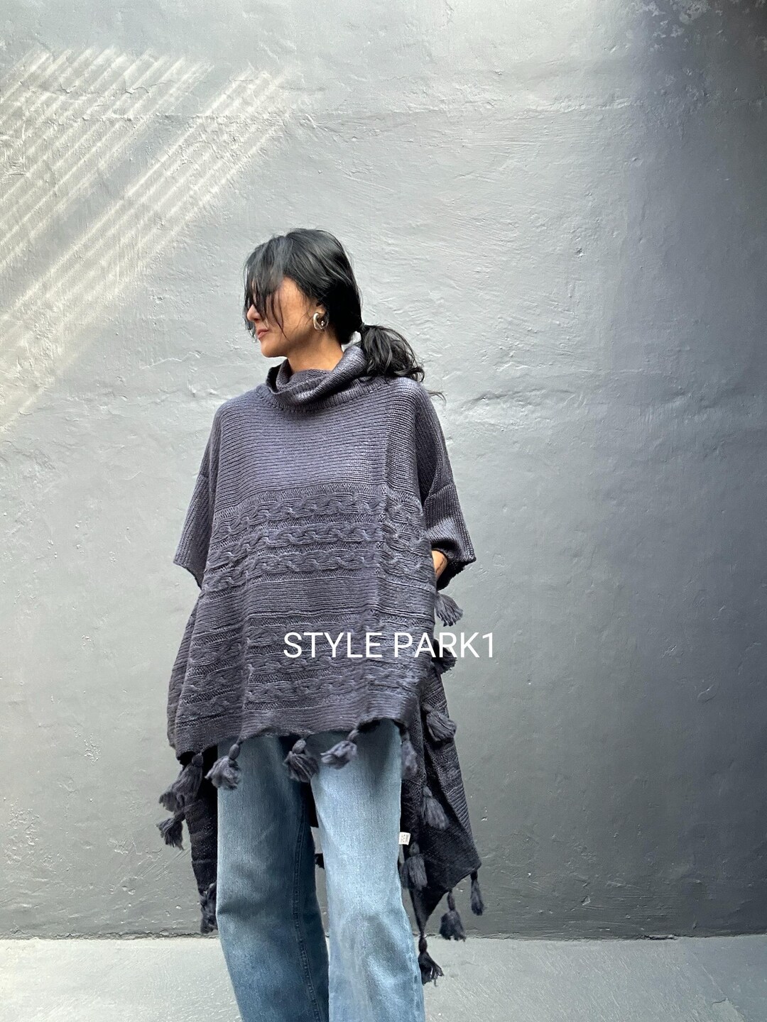 Swl46/sweater Long Tassel Cape, Poncho,shwel,trip,spring,poncho,boho ...