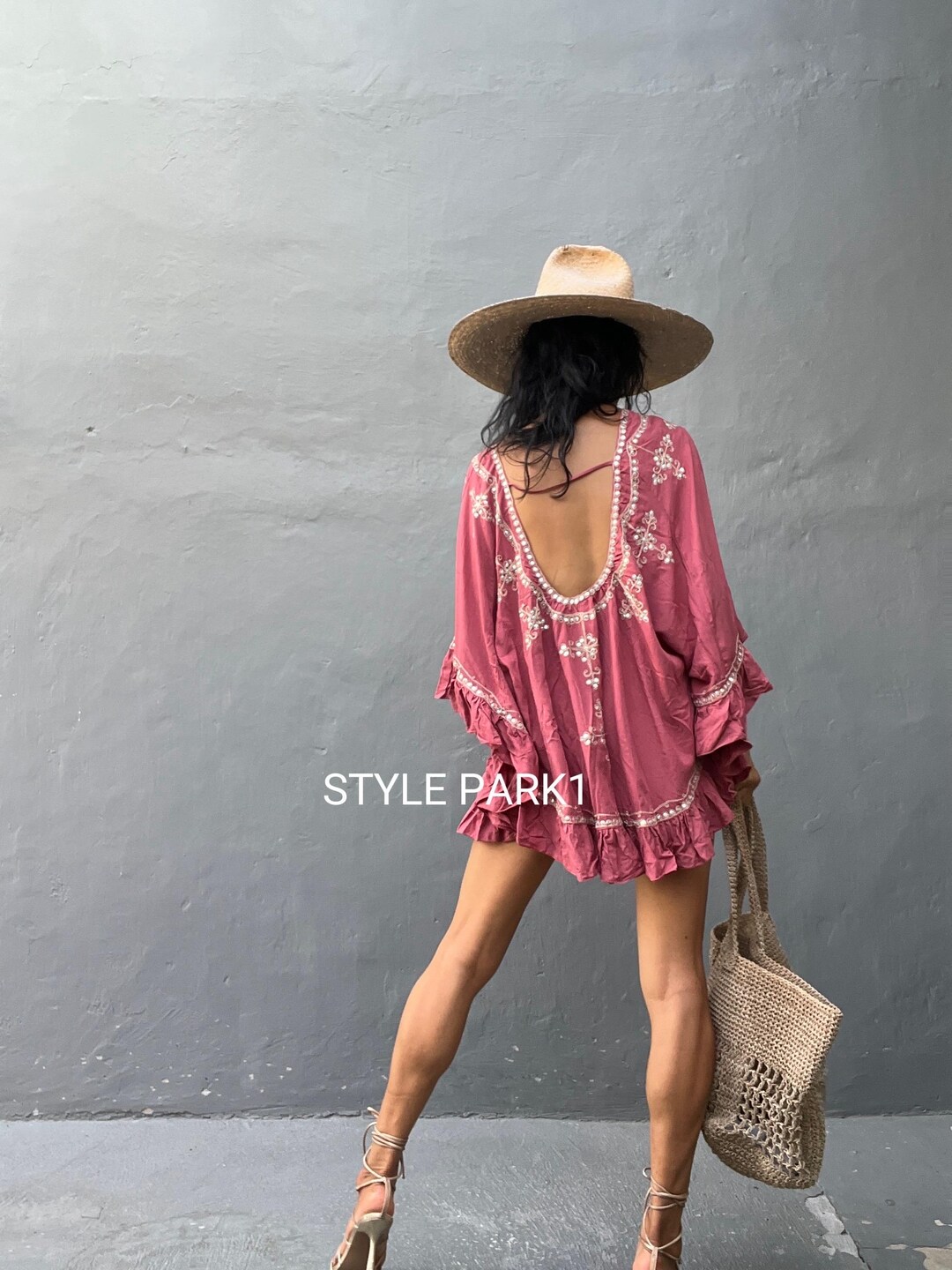 Mh03/boho Beach Dress ,resortwear , Holiday , Free Size , Summer Dress ...
