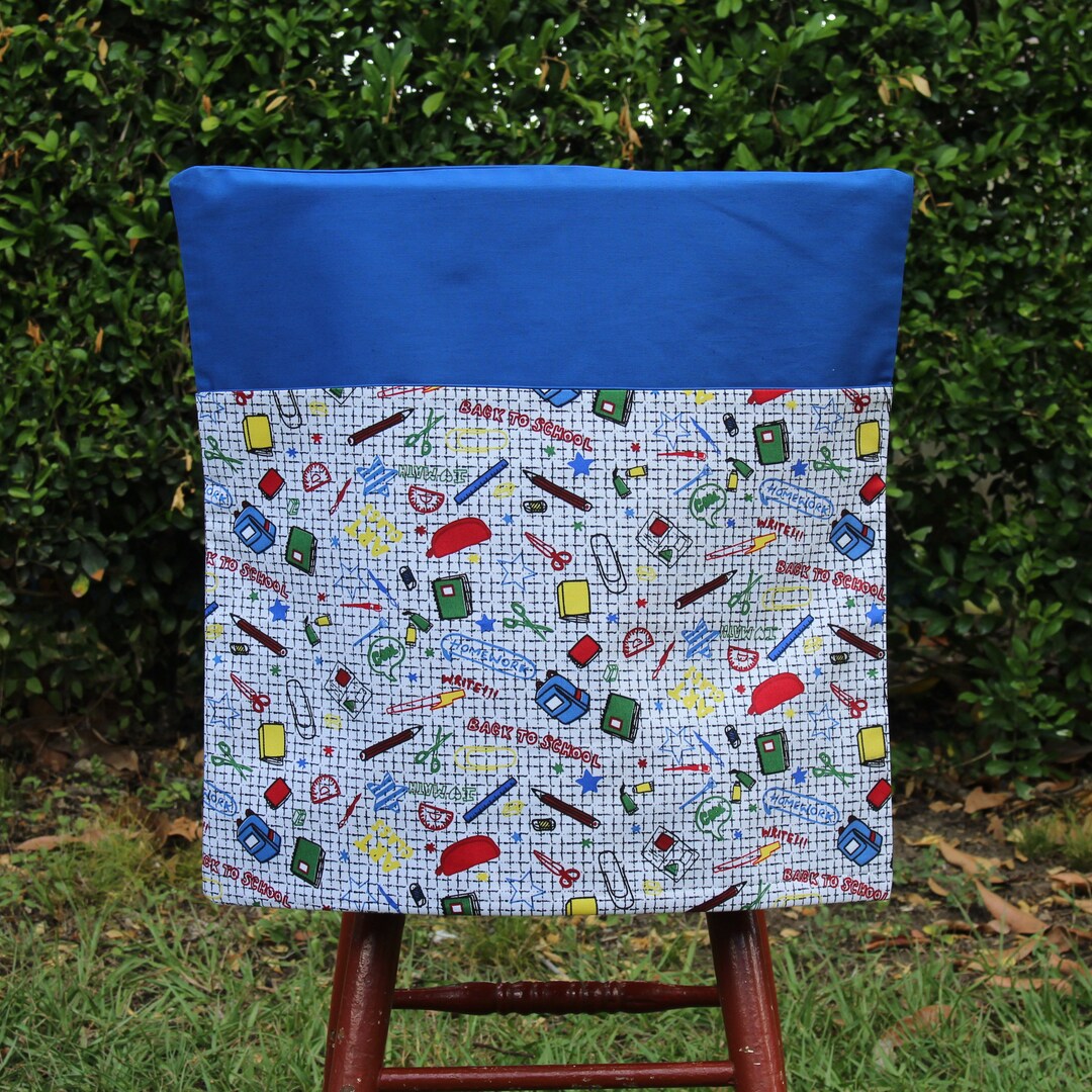 School Chair Bag Back to School on Electric Blue Bag Large Seat Sack ...