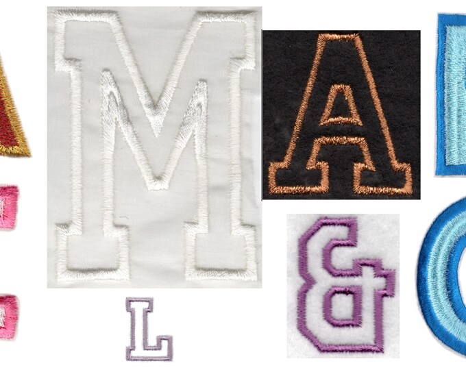 FABRIC Iron on Colourful LETTER'S NUMBER'S Embroidered - Etsy