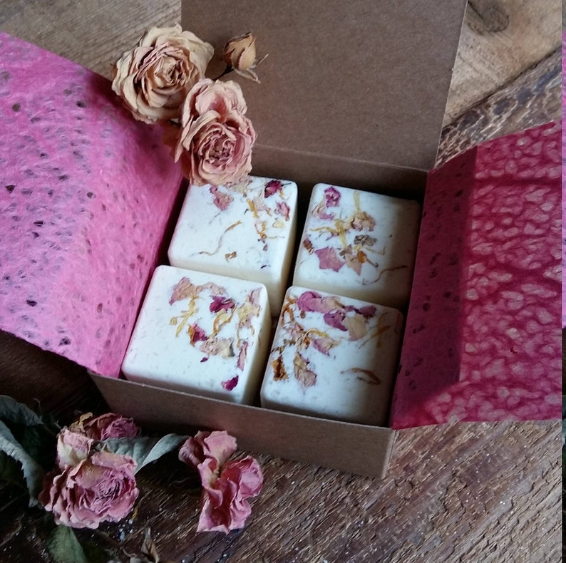 Rose Calendula Milk Bath Cubes Set of 4 Valentines Gift Box - Etsy