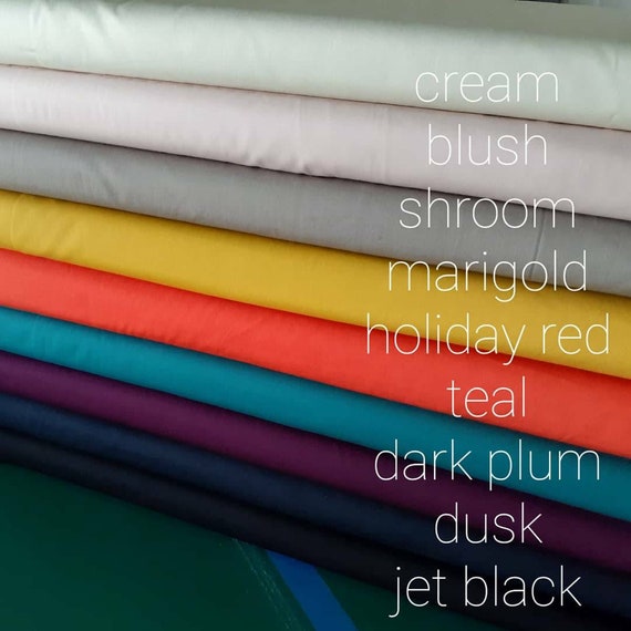 Organic Cotton Solid Color Fabric Choose one 100% Organic | Etsy