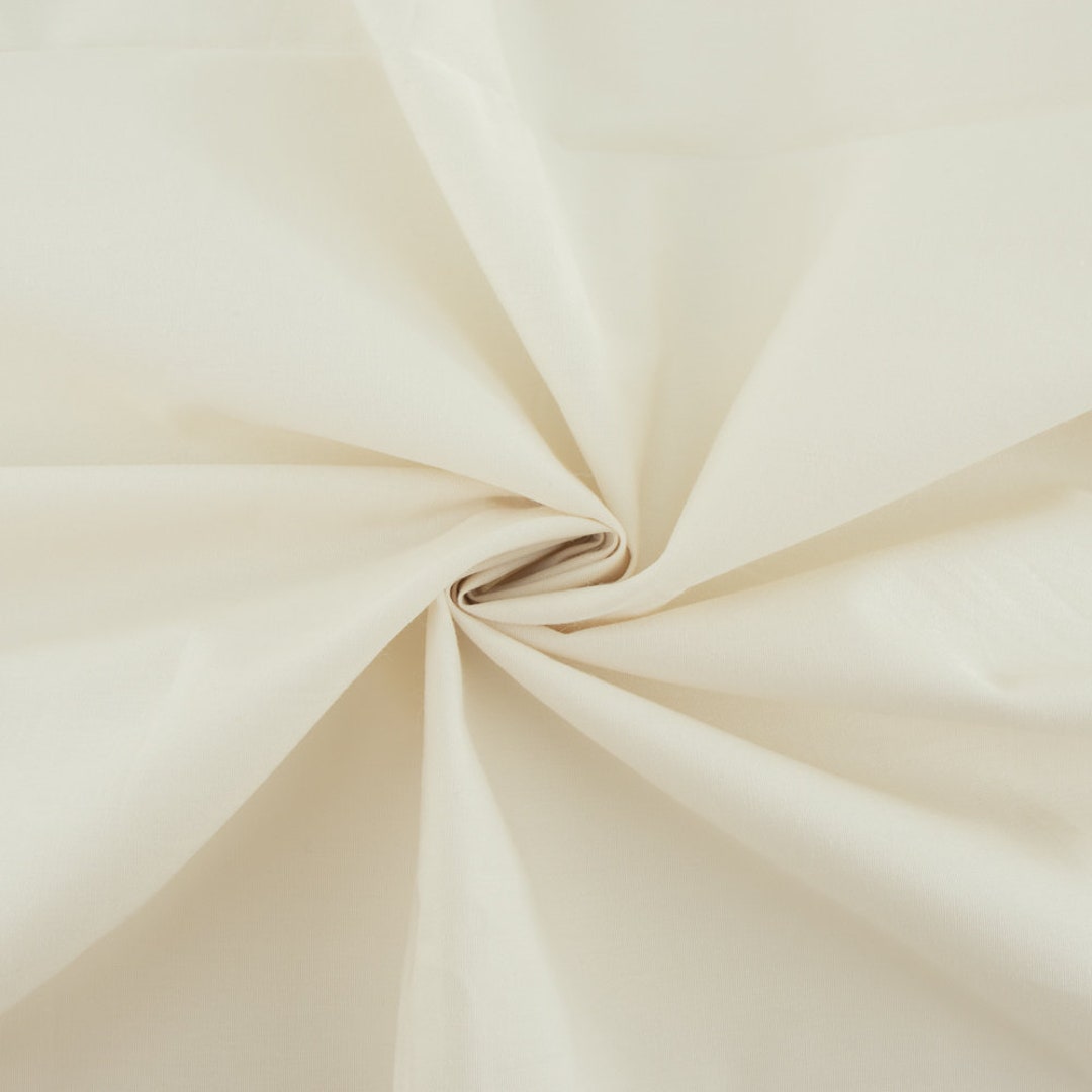 Parchment Solid Color Fabric, 100% Organic Cotton Poplin, off White ...