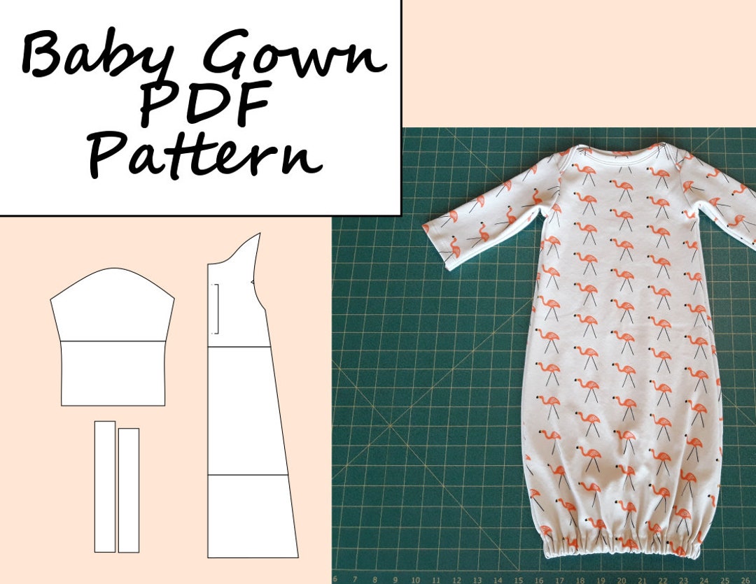 Baby Gown PDF Sewing Pattern, Digital Download, Infant Gown, Newborn ...