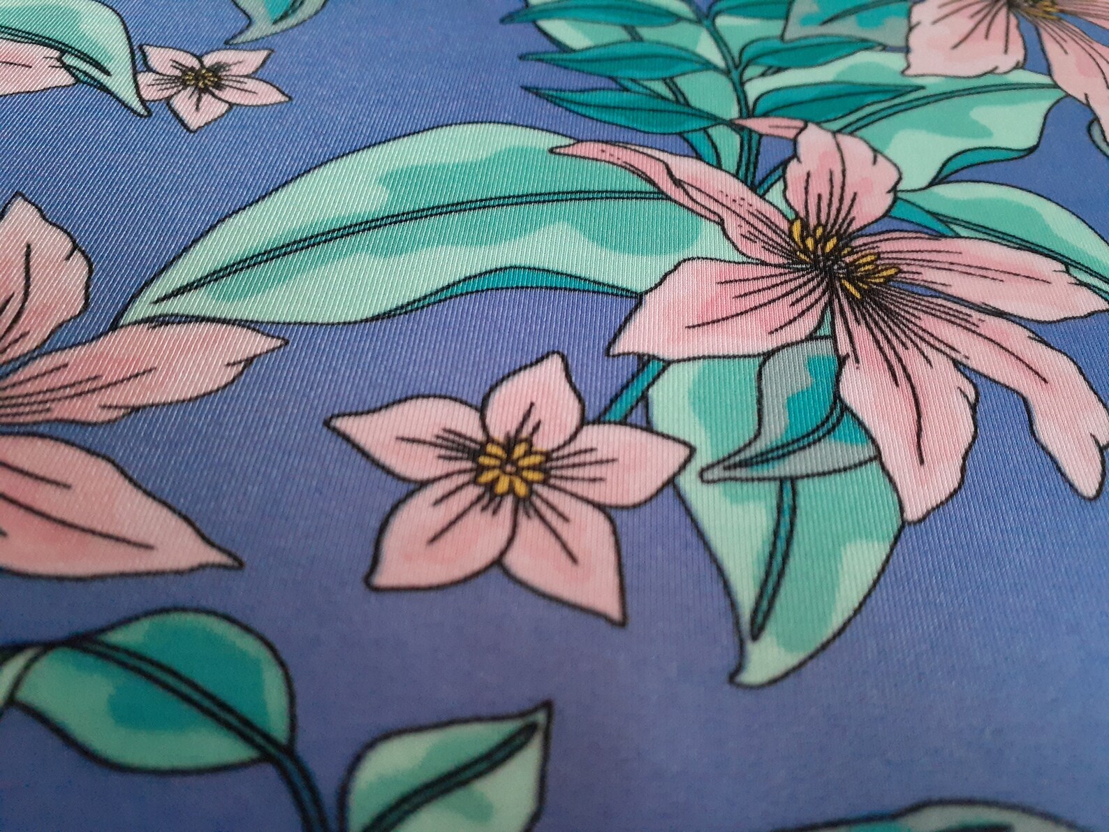 Periwinkle Blue With Pink Tropical Floral Swimsuit Activewear - Etsy