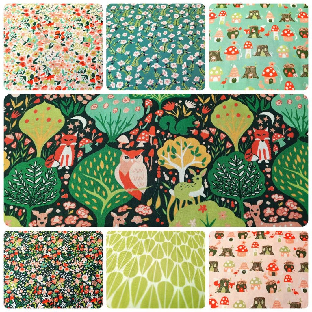 Organic Cotton Amour Vert Quilting Fabric Bundle, Monaluna Designs ...