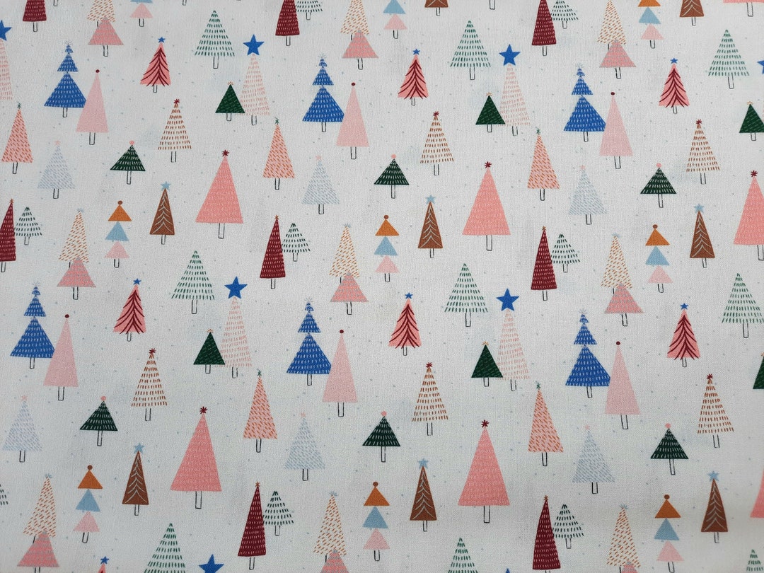Trees Organic Cotton Quilting Fabric, off White Winter Tree Fabric ...
